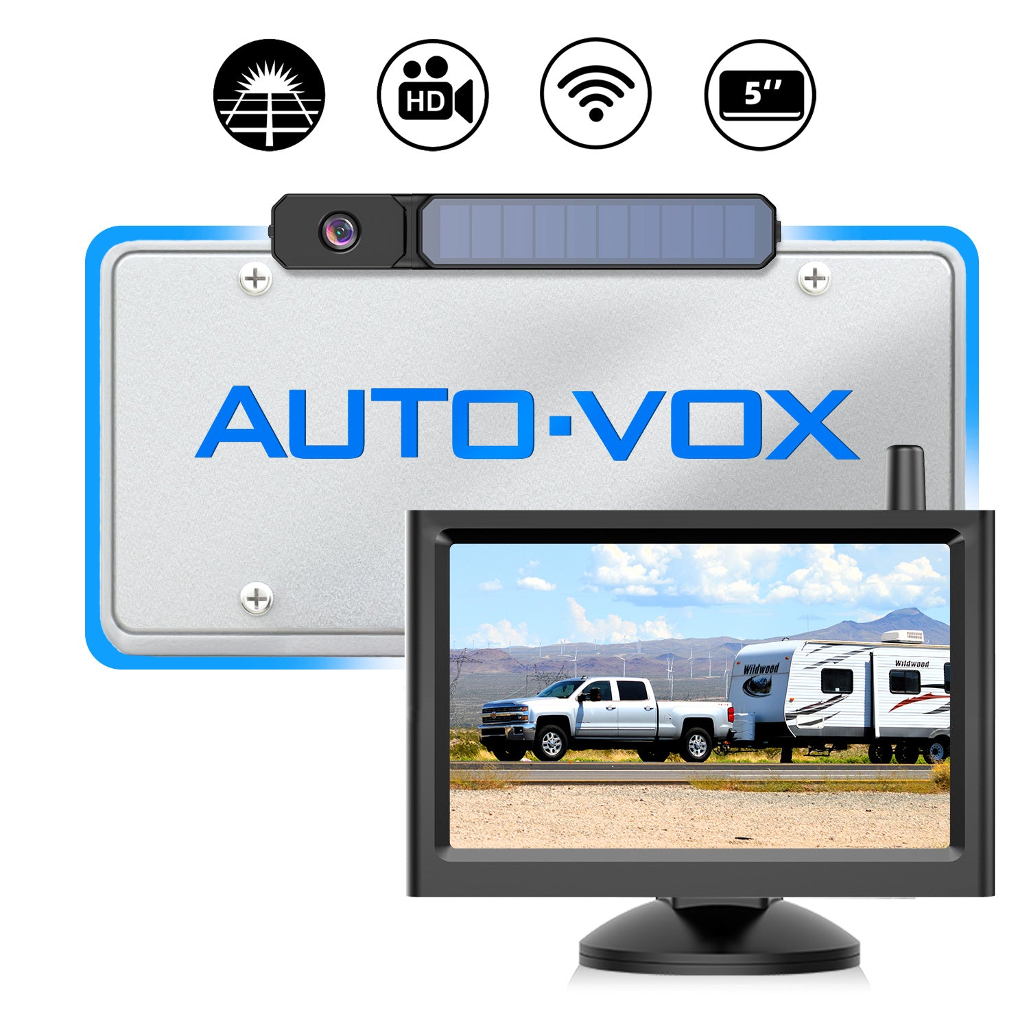 Solar1 Pro Wireless Backup Camera with 5" Monitor – AUTO-VOX