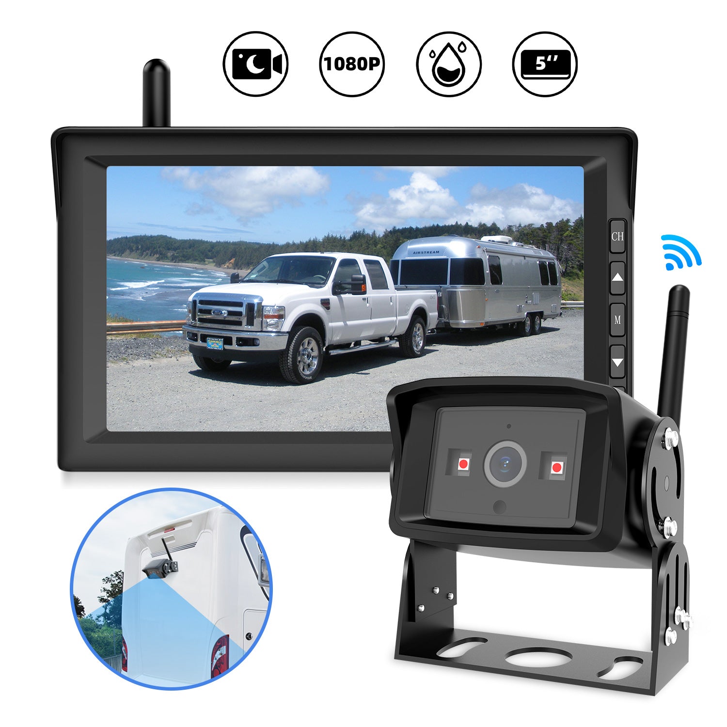 W10 1080P Wide-Angle Backup Camera with Dual Cam Support – AUTO-VOX