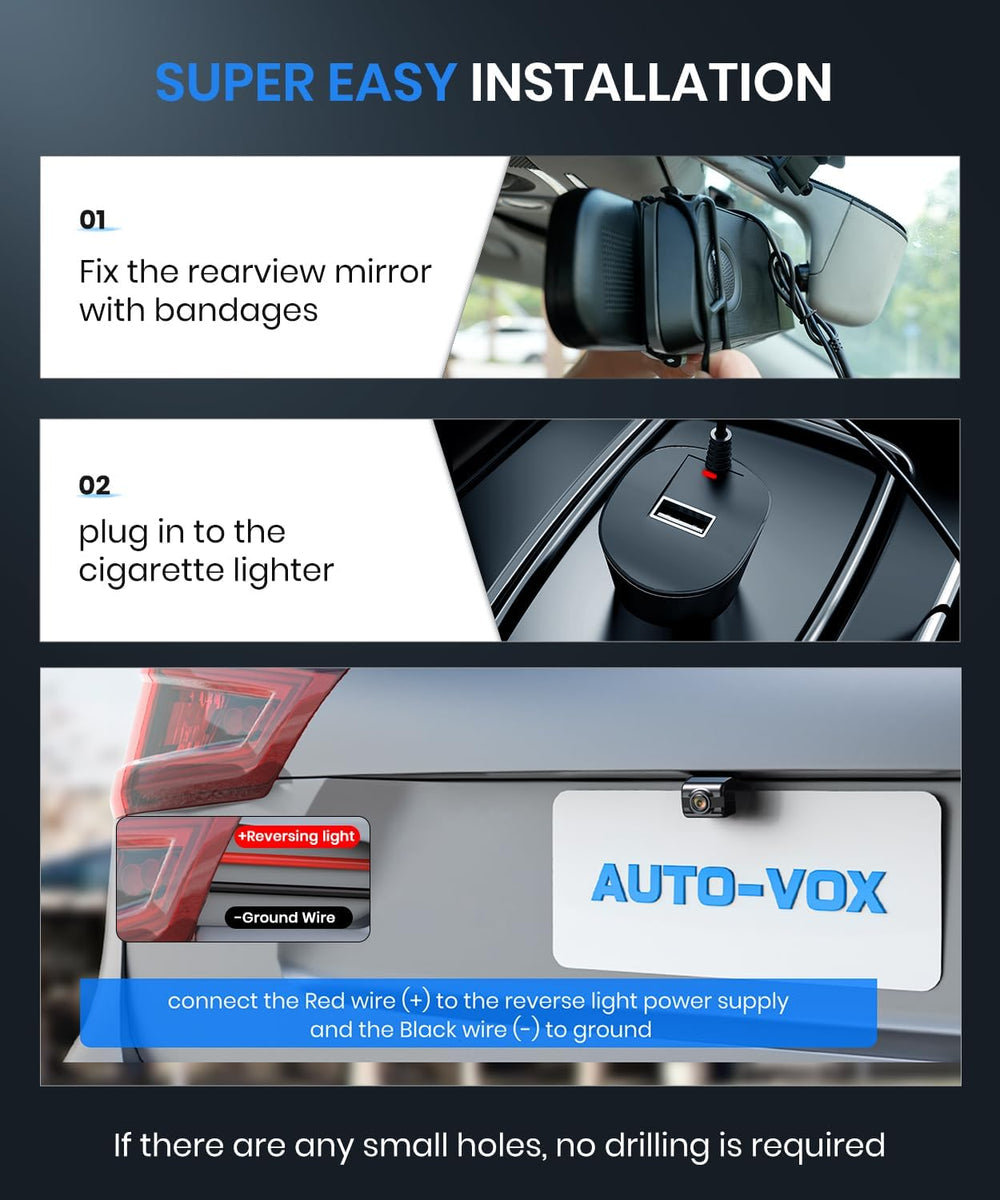 Rearview Mirror Backup Camera for Enhanced Safety & Convenience | AUTO-VOX
